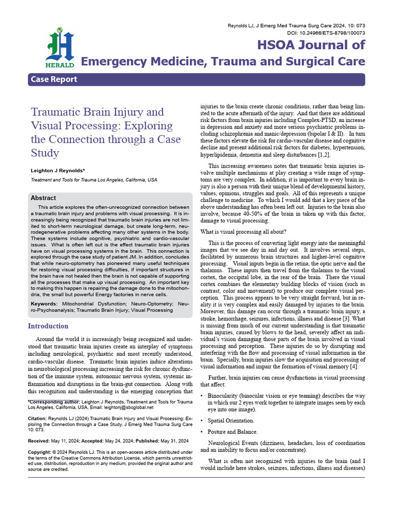 Traumatic Brain Injury and Visual Processing Exploring The Connection ...