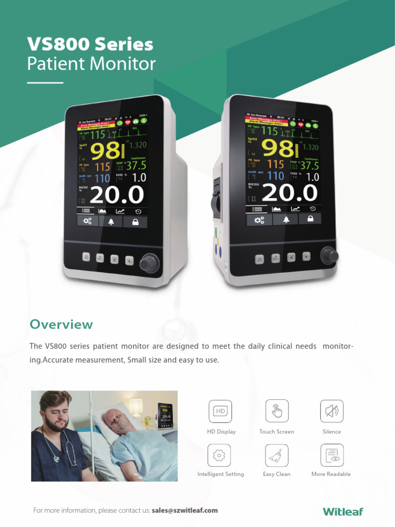 VS800 Series Patient Monitor Overview | PDF | Computer Monitor | Computing
