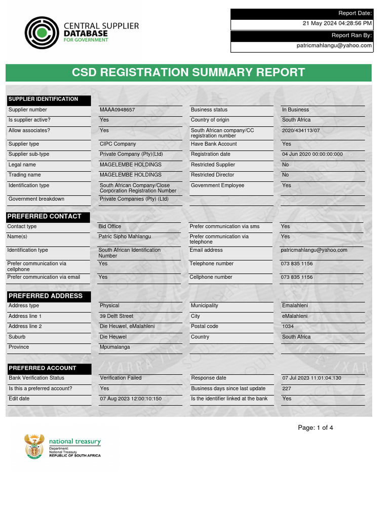 CSD REPORT | Download Free PDF | Identity Document | Taxes
