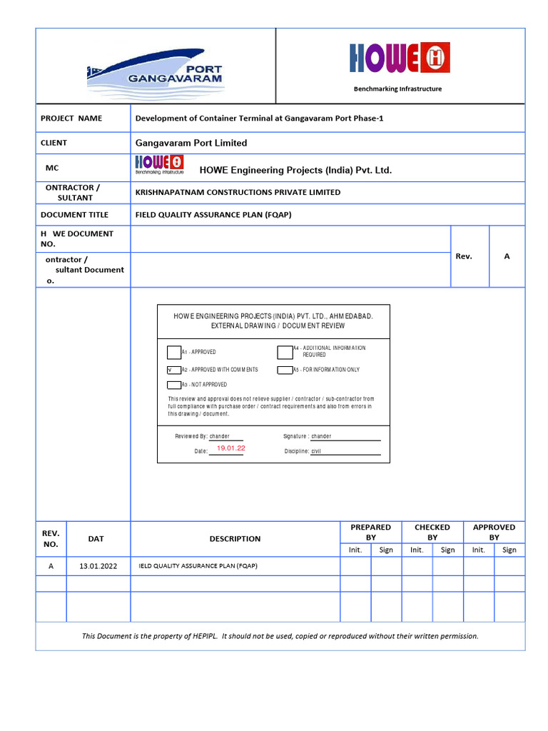 Field Quality Assurance Plan for FQAP | PDF | Concrete | Building ...
