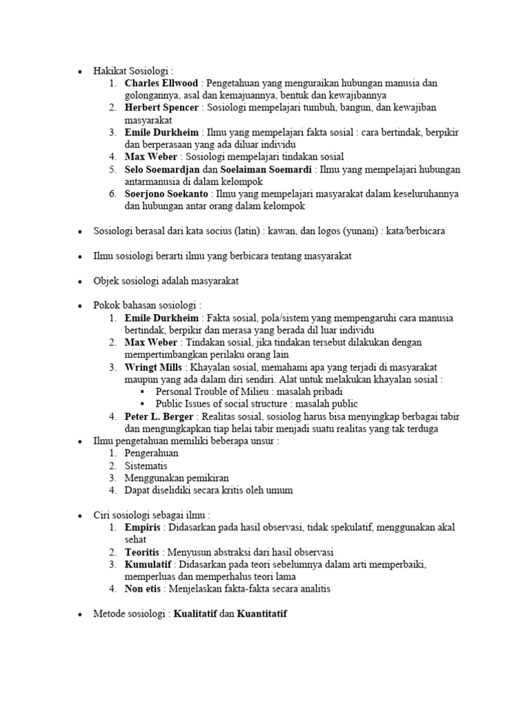 Rangkuman Sosio | PDF | Ilmu Sosial | Sains & Matematika