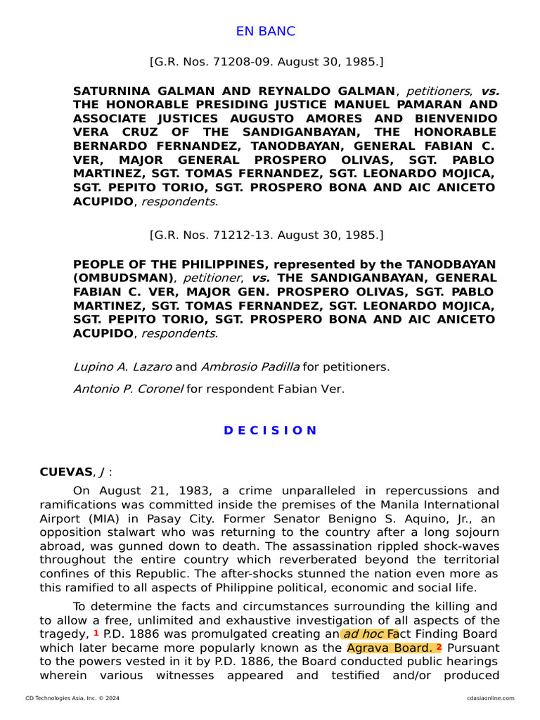 313 Galman v. Pamaran | PDF | Right To Silence | Self Incrimination