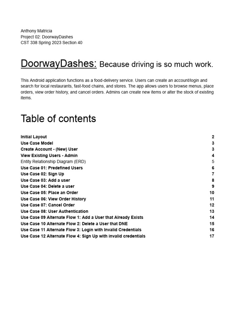 p2 Android Application Use Case Document | PDF | User (Computing) | Login