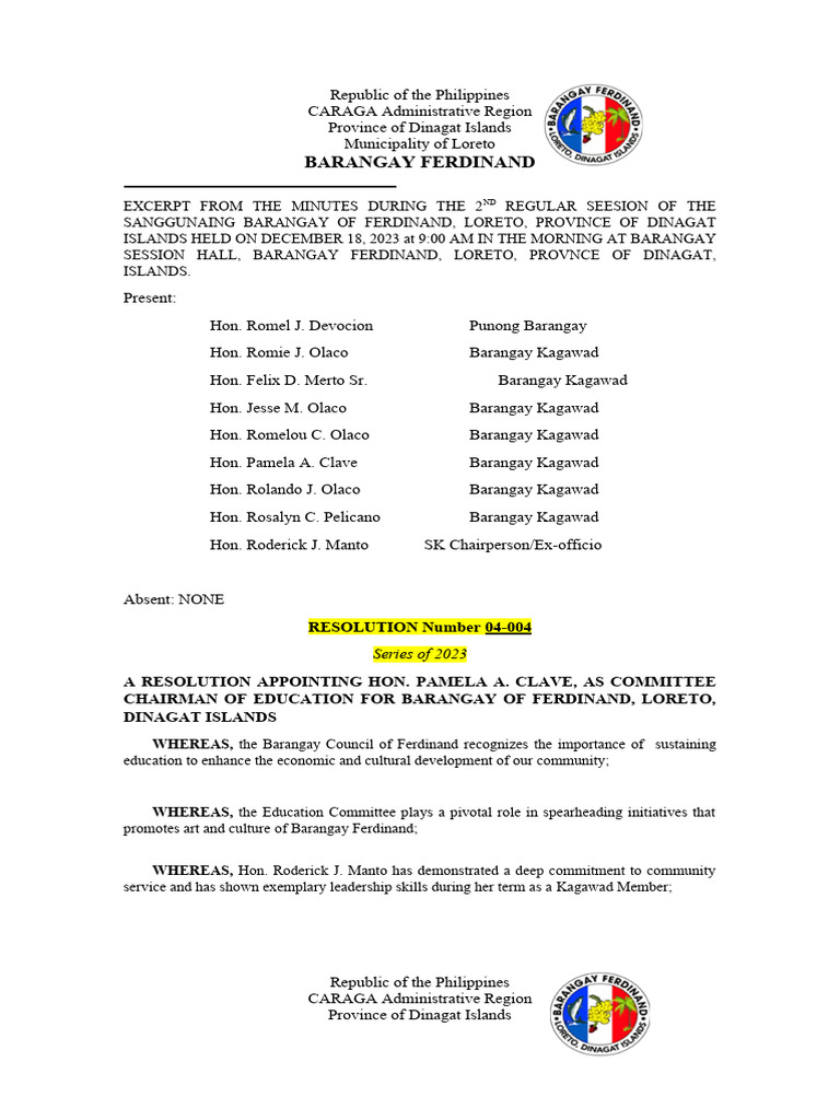 Resolution Committee On Education | PDF | Government