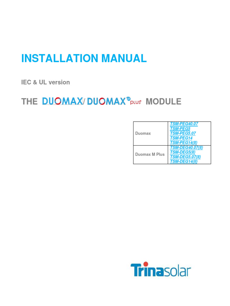 Duomax Module Installation Guide | PDF | Photovoltaics | Solar Panel