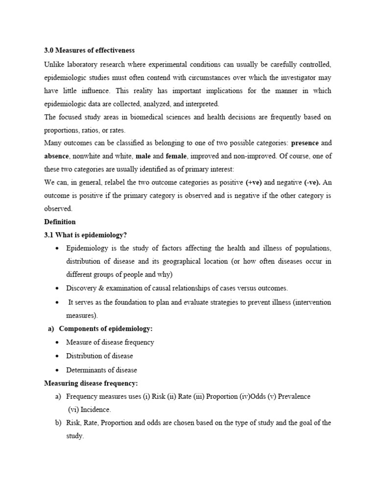 Lecture 3.measures of Effectiveness | PDF | Sensitivity And Specificity | Epidemiology