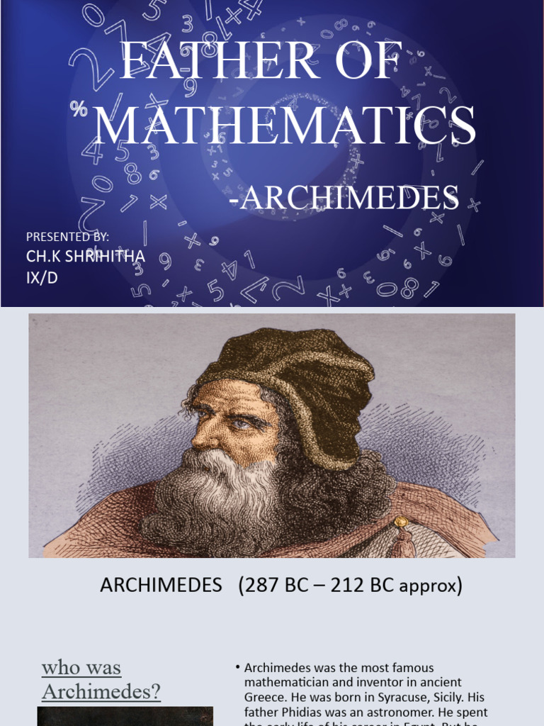 Archimedes: Father of Mathematics | PDF | Social Science | History