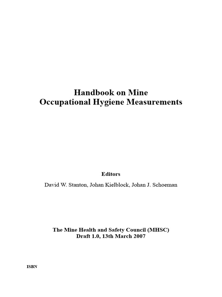 Mine Occupational Hygiene Handbook | PDF | Occupational Safety And ...