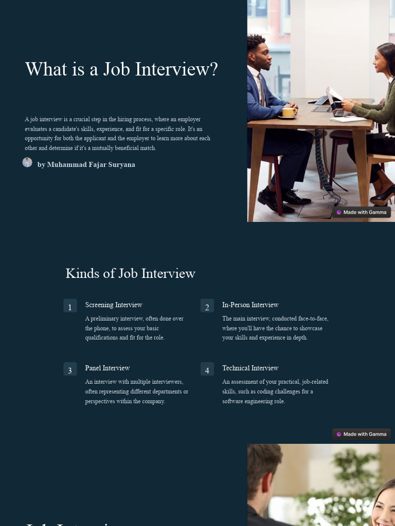What Is A Job Interview?: by Muhammad Fajar Suryana | Download Free PDF | Job Interview | Human ...