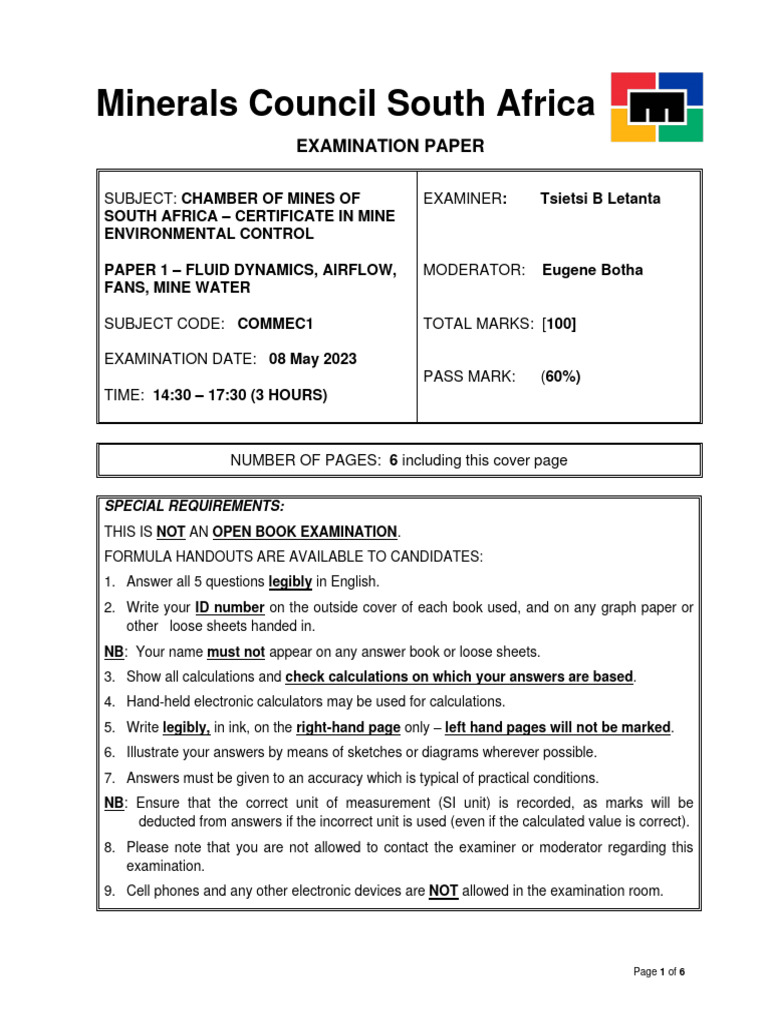 CMEC Paper 1 May 2023 Final | PDF | Pump | Pressure