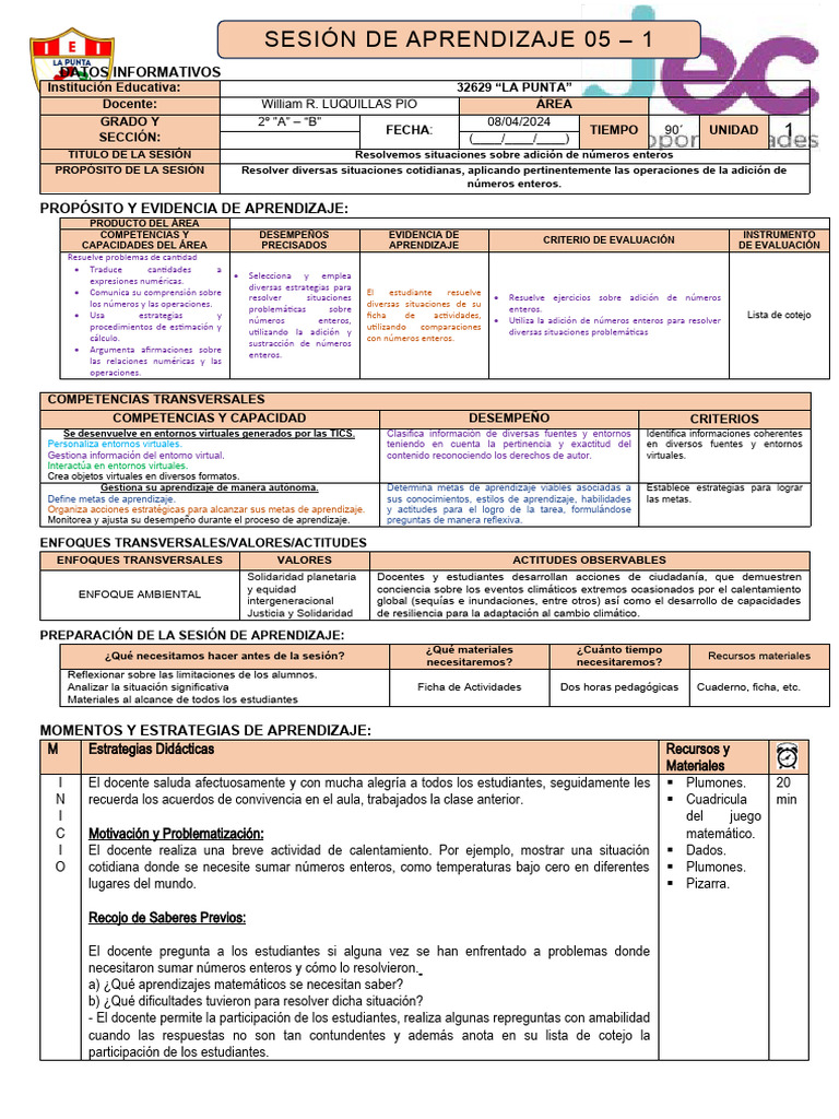 SESION 5 | PDF | Aprendizaje | Evaluación