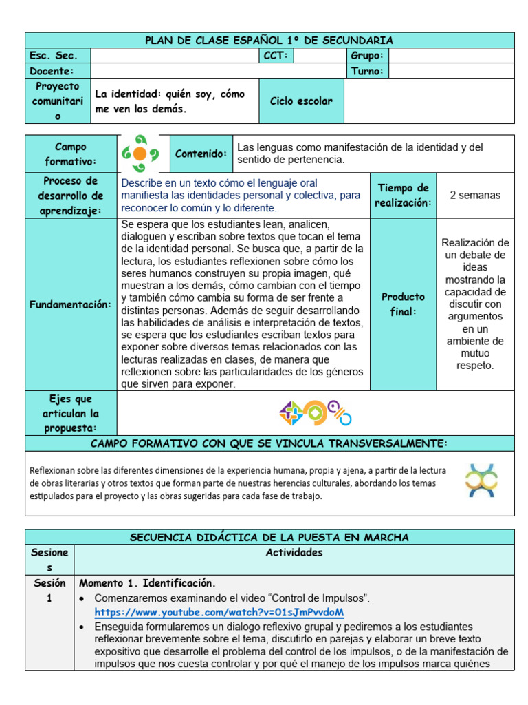 Lengua y Identidad en Secundaria | PDF | Don Quijote | Adolescencia