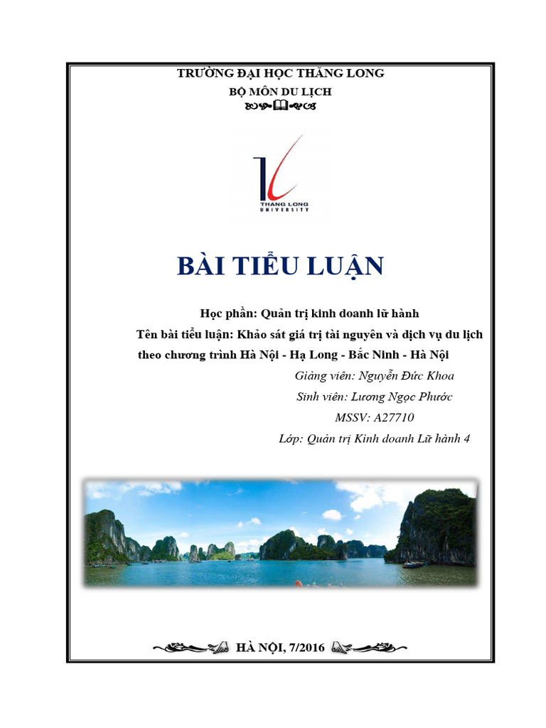 Trng Di Hc Thang Long Bai Tiu Lun | PDF