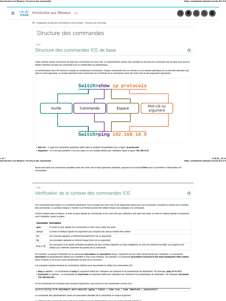 2.3 Structure Des Commandes | PDF | Interface en ligne de commande | iOS