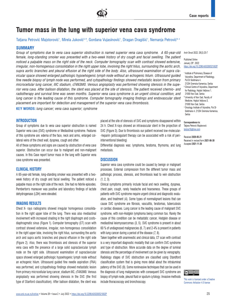 Tumor Mass - Petrovic, Jukovic... 2022 | PDF | Clinical Medicine ...