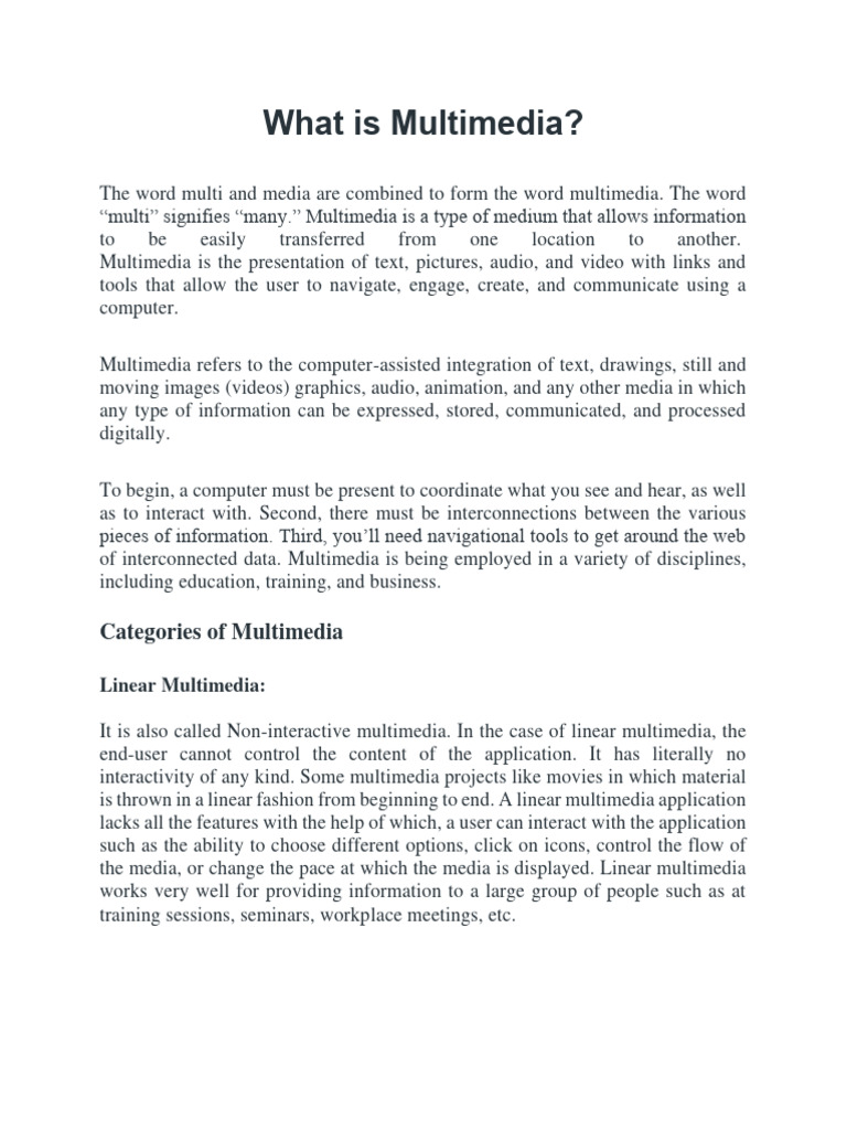 Multimedia Unit-1 Notes | PDF | Multimedia | Databases Multimedia Unit-1 Notes | PDF | Multimedia | Databases