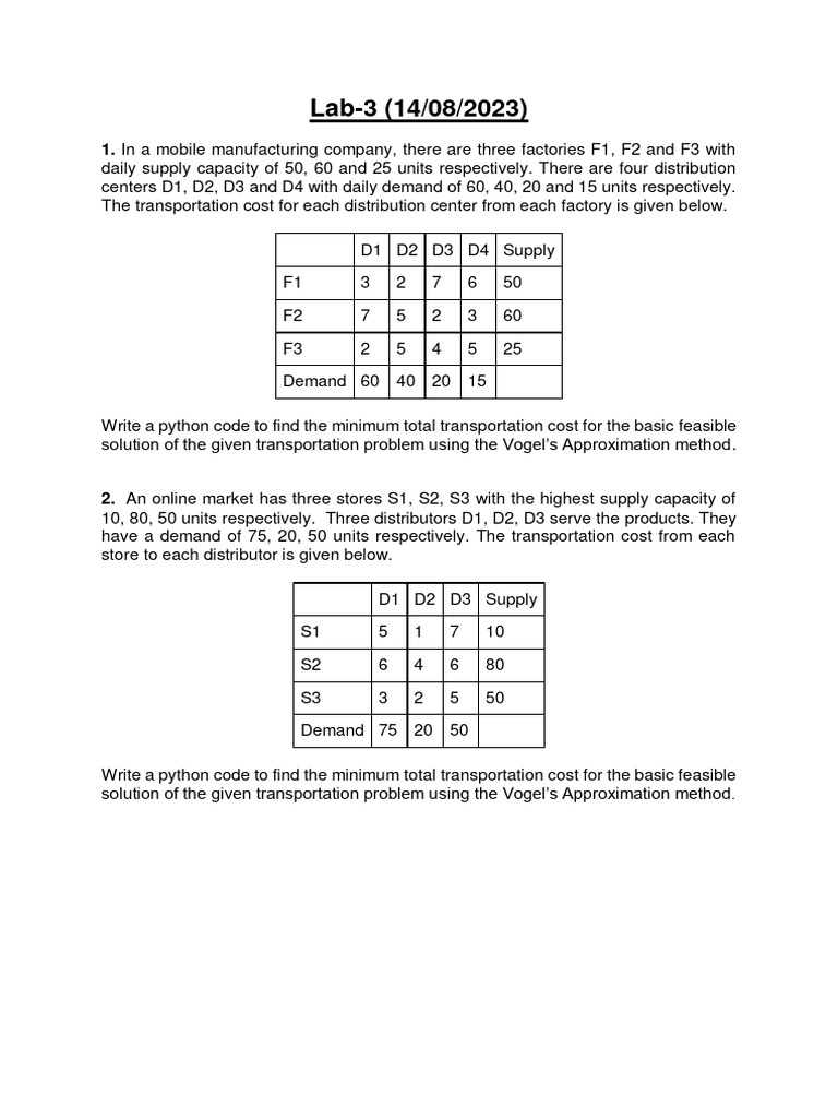 Optimize Transportation Costs with Python | PDF | Computers