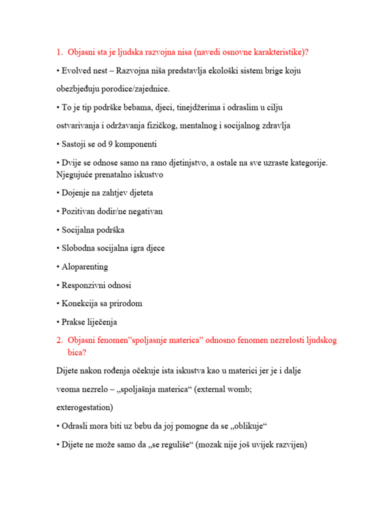 Objasni Sta Je Ljudska Razvojna Nisa (Navedi Osnovne Karakteristike ...