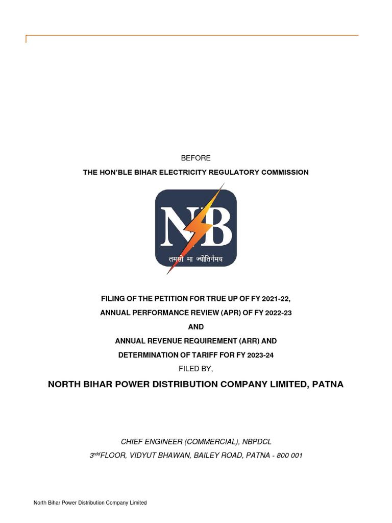 NBPDCL Tariff Petition For Fy 24 - Draft Final | PDF | Depreciation ...