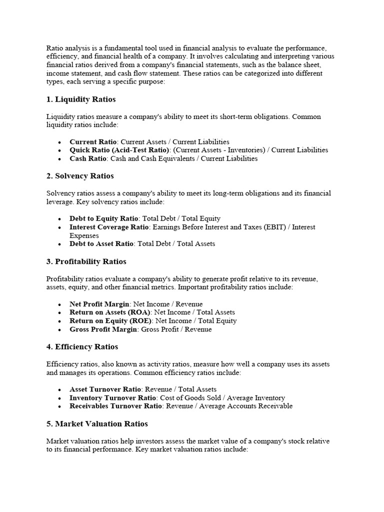 Financial Ratio Analysis Overview | PDF | Valuation (Finance) | Stocks
