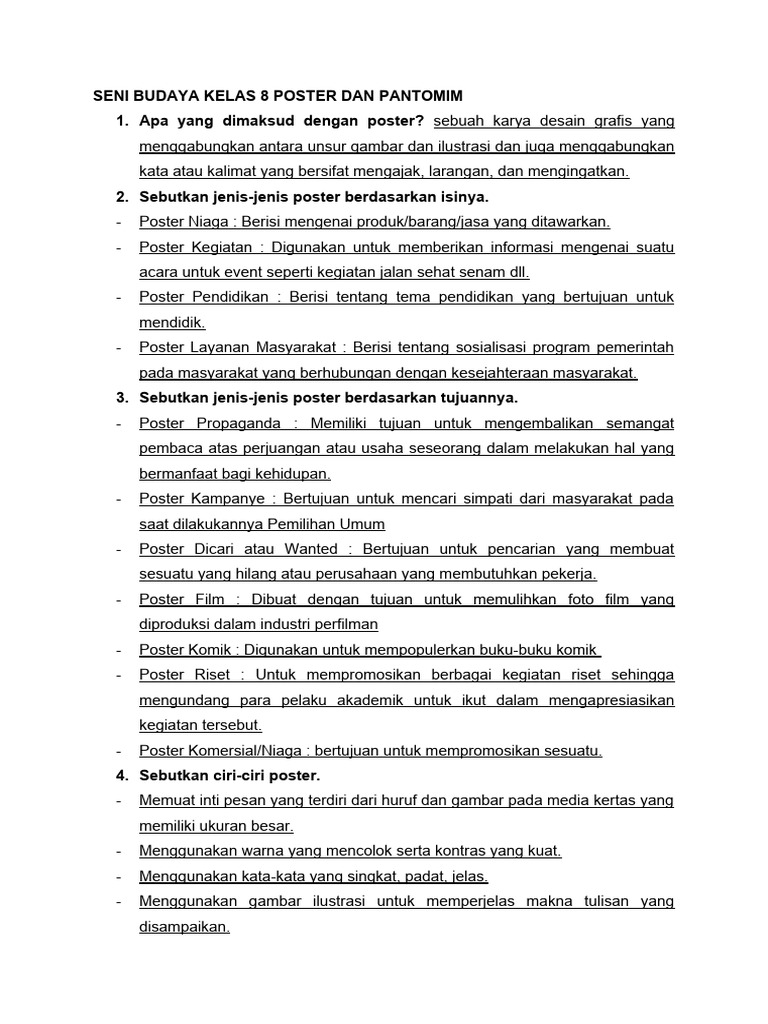 Seni Budaya Kelas 8 UAS Genap Poster Komik Alat Musik Tradisional ...
