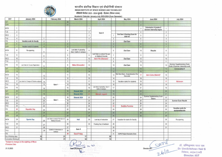Academic Calender Jan-Jul 2023-24 (Even Sem) | PDF Academic Calender Jan-Jul 2023-24 (Even Sem) | PDF