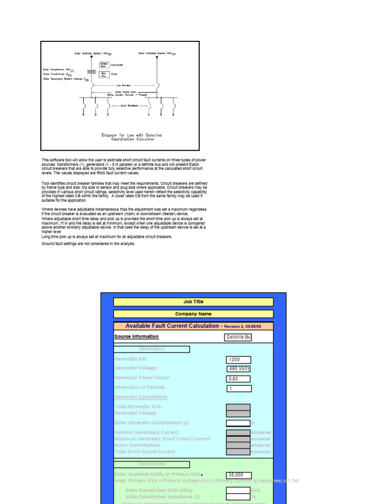 AP01200003E - Fault Current - Coordination Calculator | PDF | Transformer | Voltage