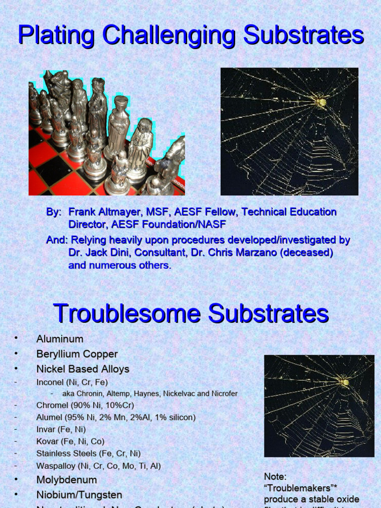 Orange County-Plating Diff Substrates-Hand Out | PDF | Nickel | Magnesium