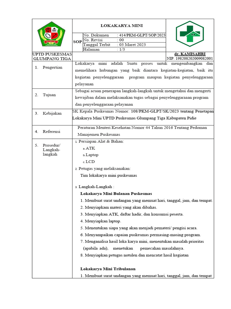 Sop Lokakarya Mini | PDF | Seni | Sains & Matematika