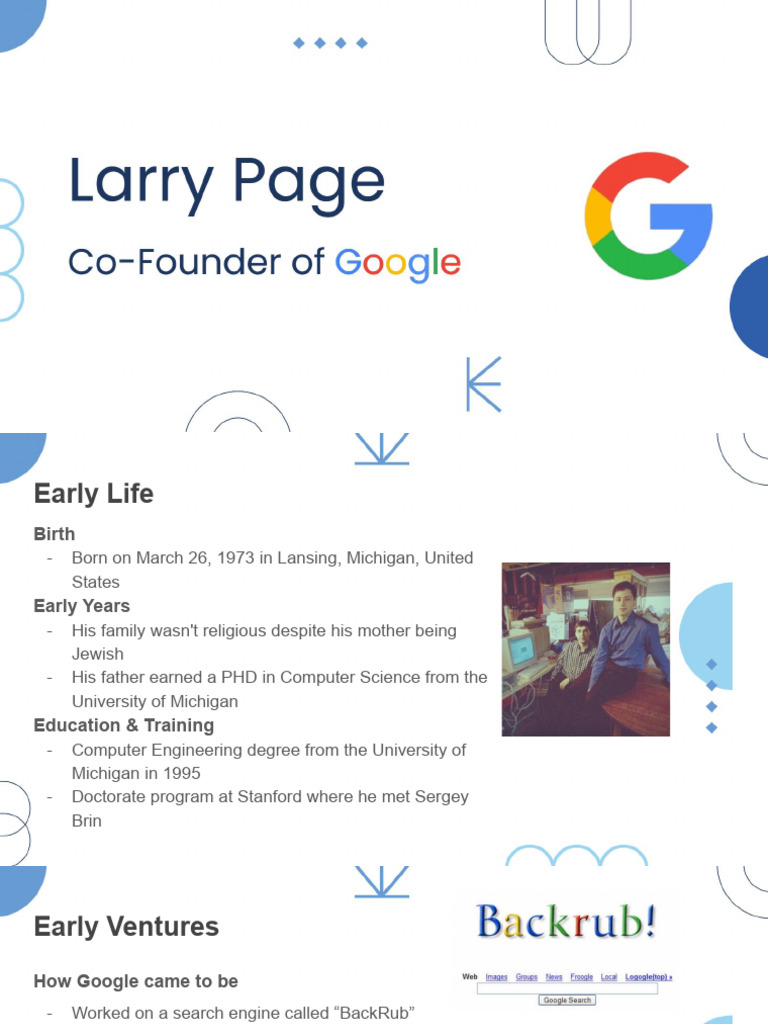 Larry Page: Google's Visionary Founder | PDF | Computers