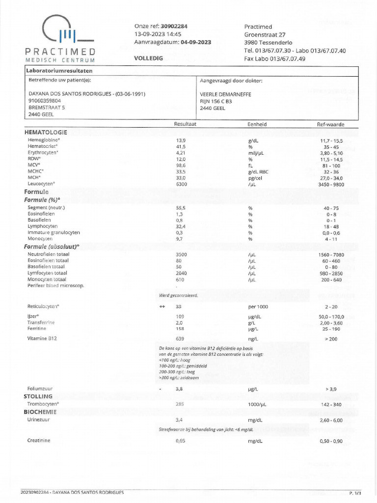 Exame de Sangue 04092023 | PDF Exame de Sangue 04092023 | PDF