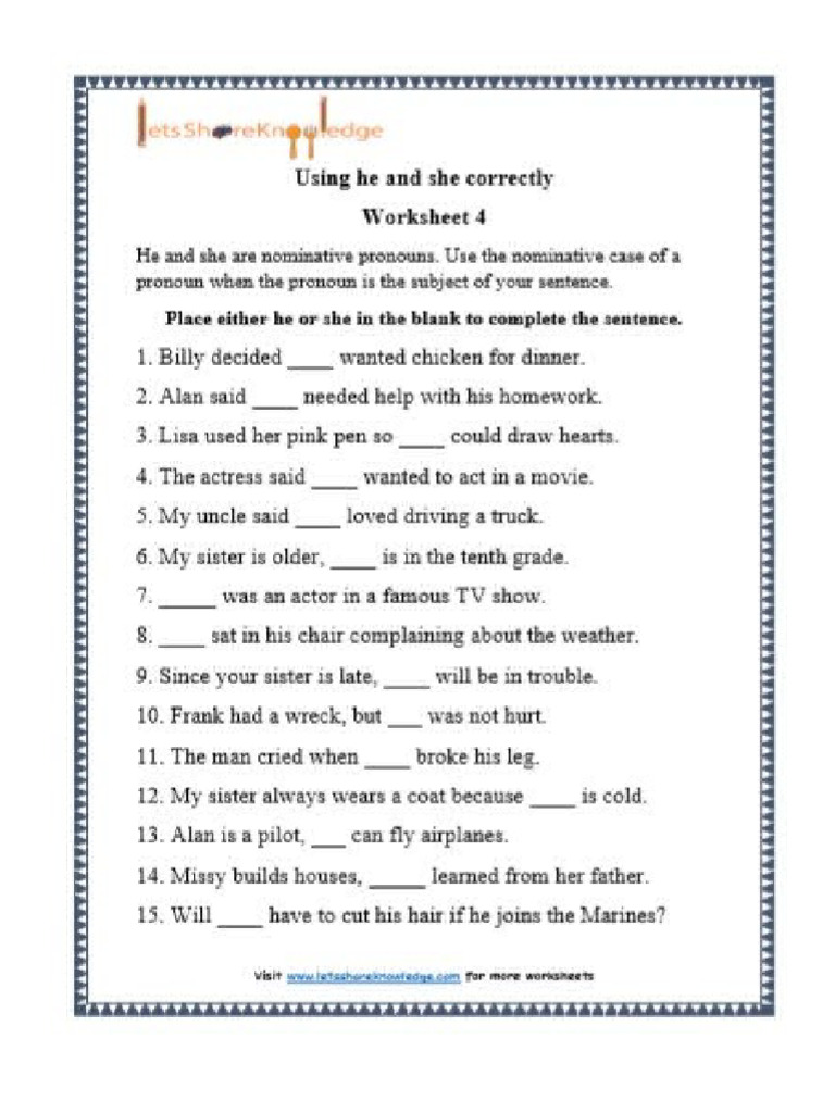 Pronoun SH He | PDF