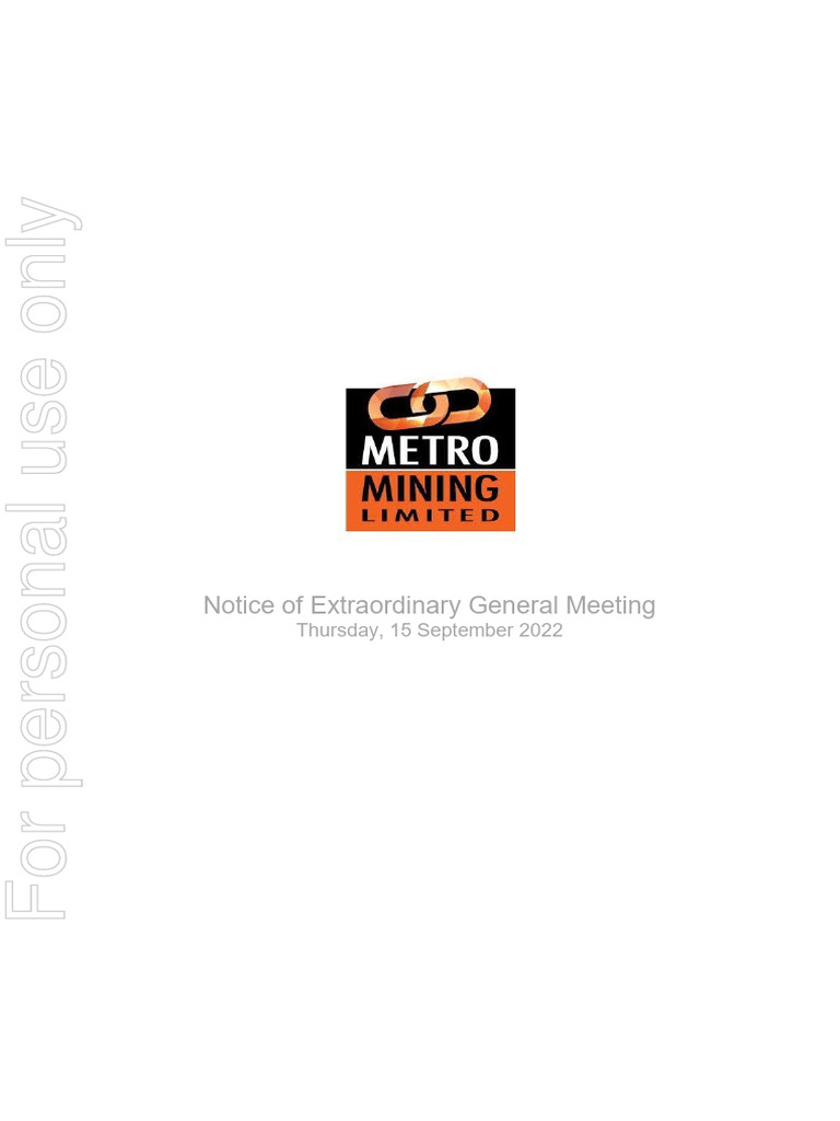 Metro Mining NOM | PDF | Proxy Voting | Securities (Finance)