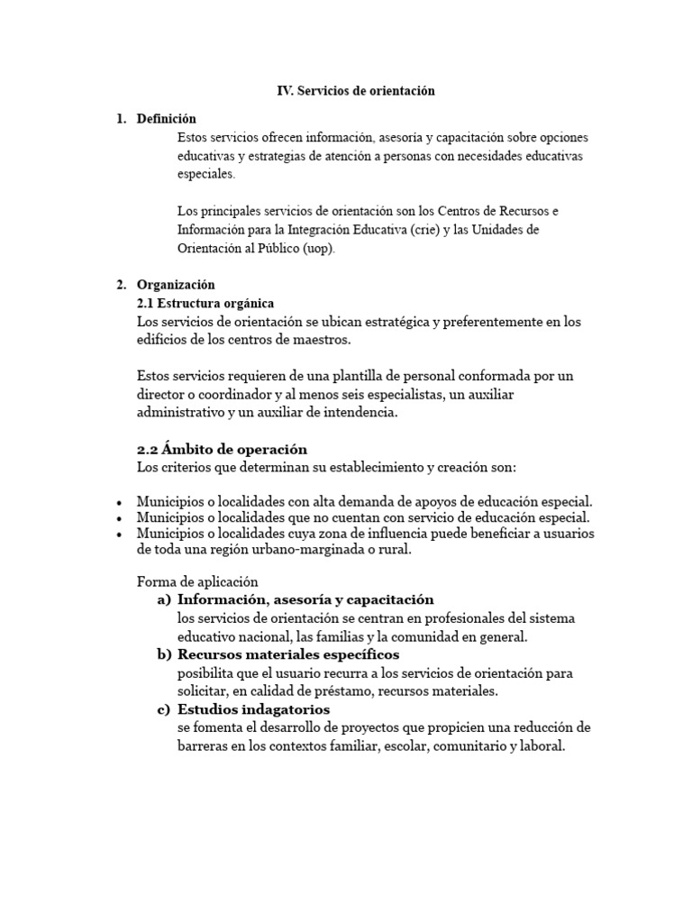 IV orientación | PDF | Educación especial | Planificación