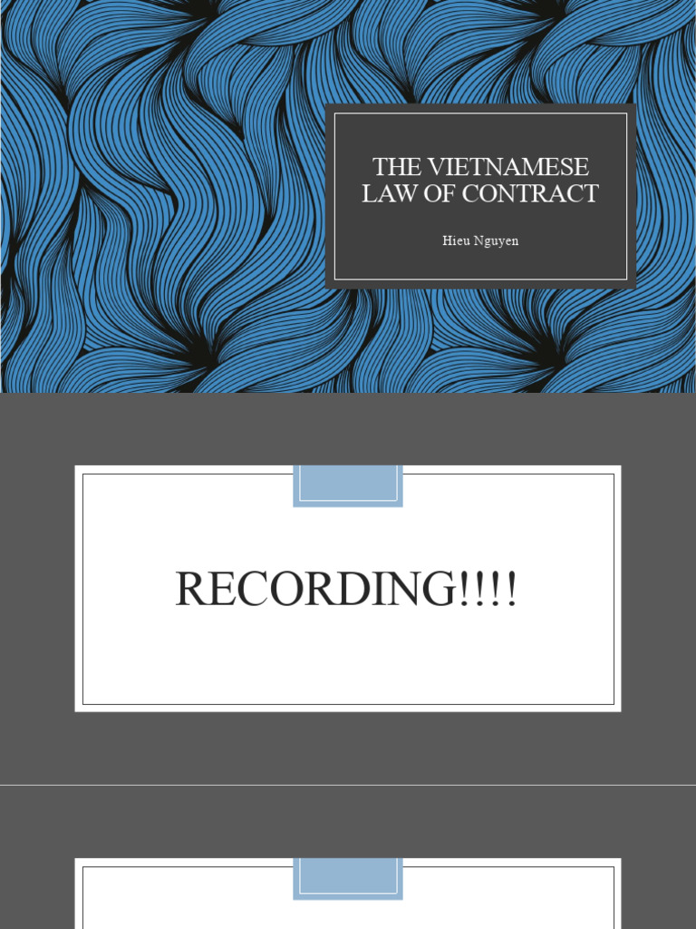 Session 4 - Contracts Under Vietnamese Law (v1) | PDF | Breach Of ...
