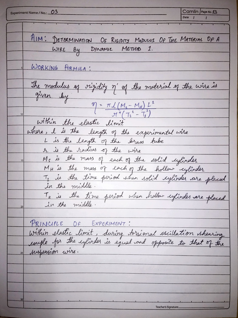 Determination of Rigidity Modulus of The Material of A Wire by Dynamic ...