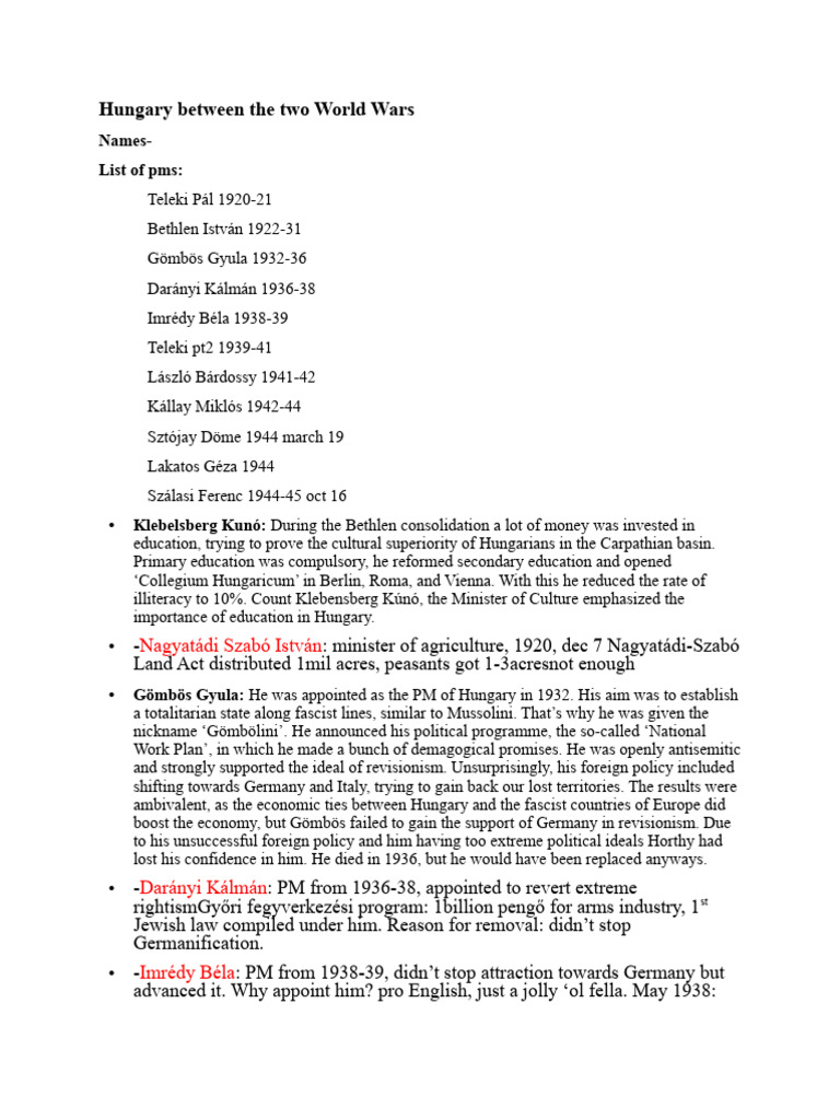 Hungary-between-the-two-World-Wars 2 | PDF | Erwin Rommel | Conflicts