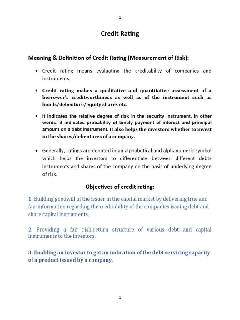 Credit Rating Insights for Investors | PDF | Credit Rating Agency | Debt