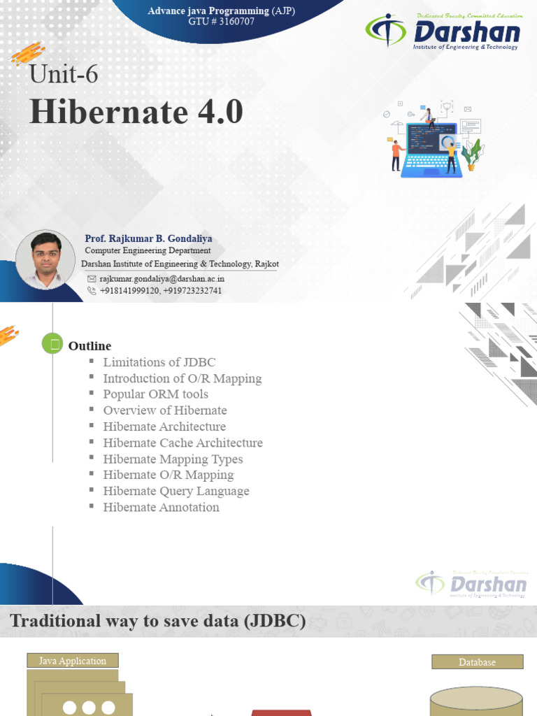 AJava GTU Study Material Presentations Unit-6 06052021065058AM | PDF | Databases | Data Type