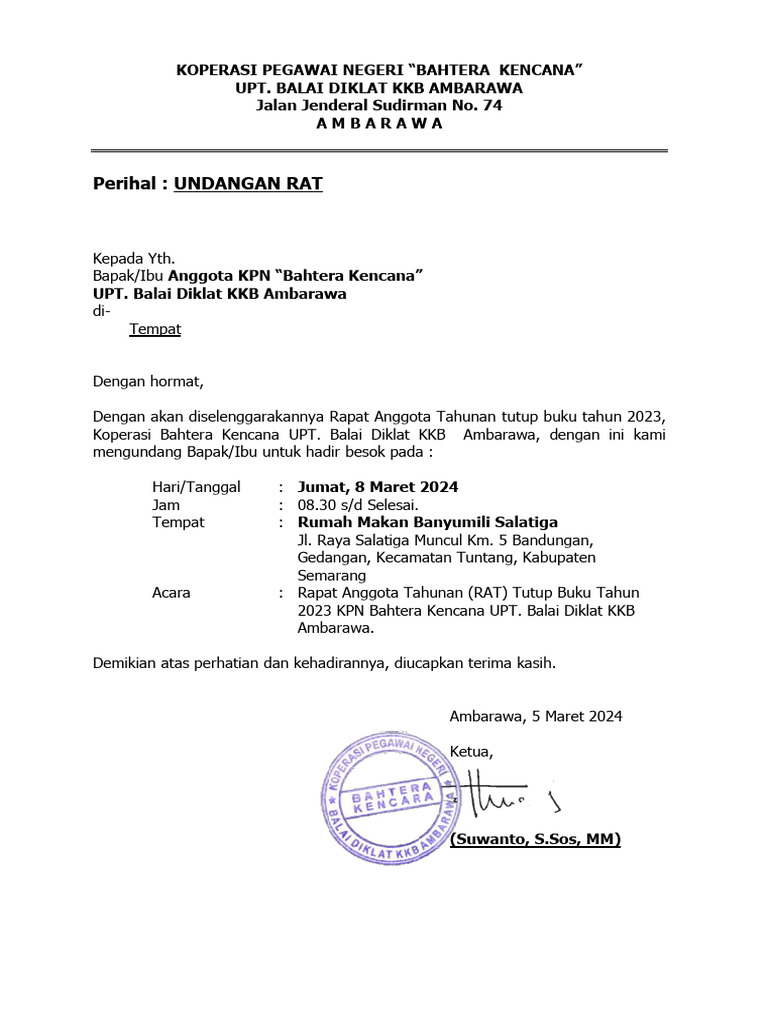 Undangan Rat 2023 | PDF