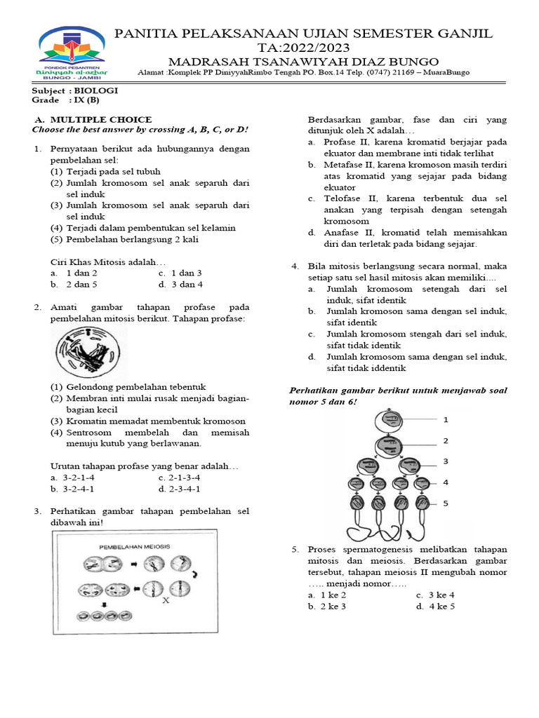 Soal Biologi - 9 (B) | PDF