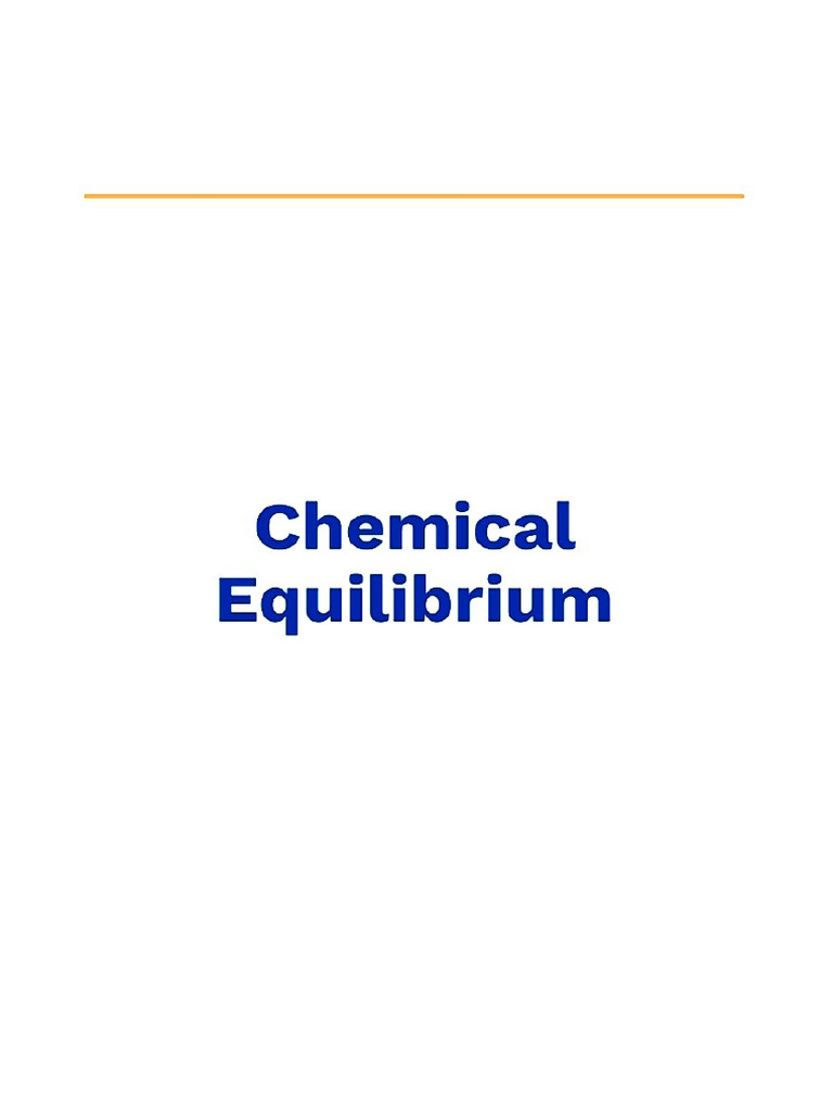 Chemical Equilibrium | PDF