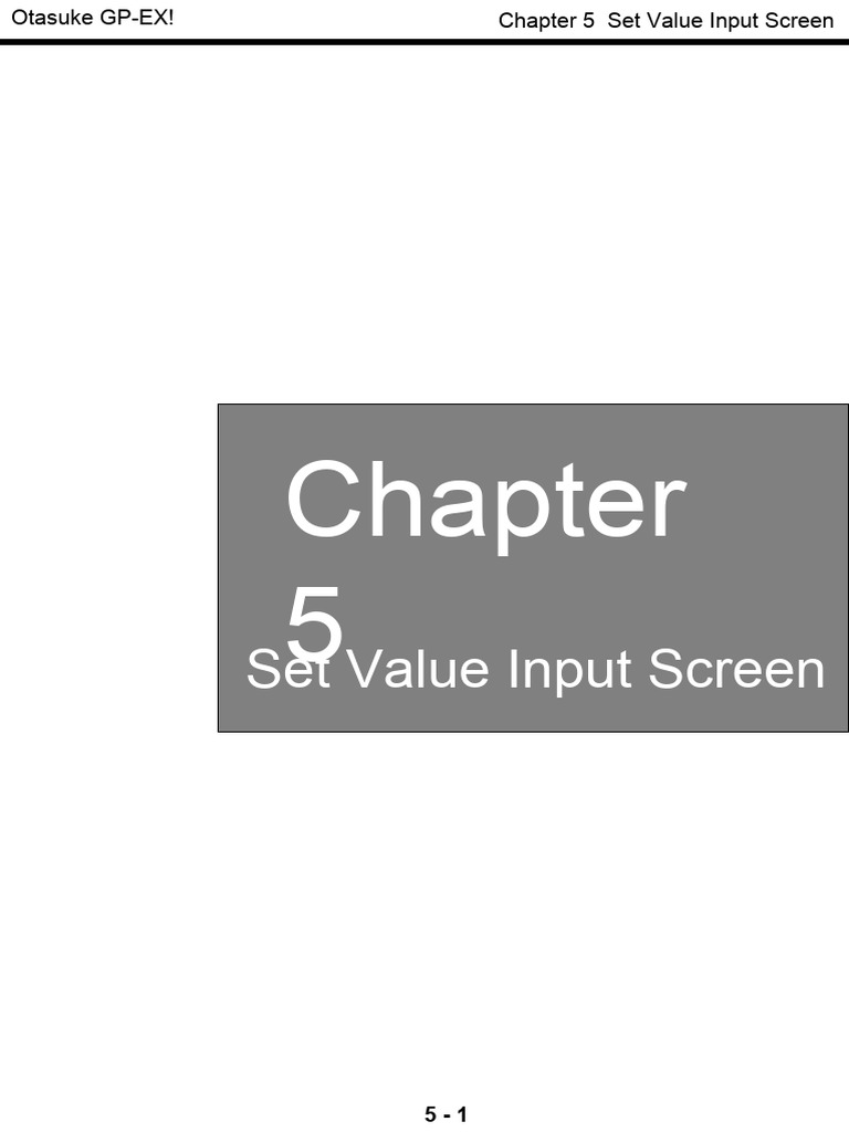 GPEX Ch5 SetValueInput 4th Edition Eng | PDF | Icon (Computing) | Computer Keyboard