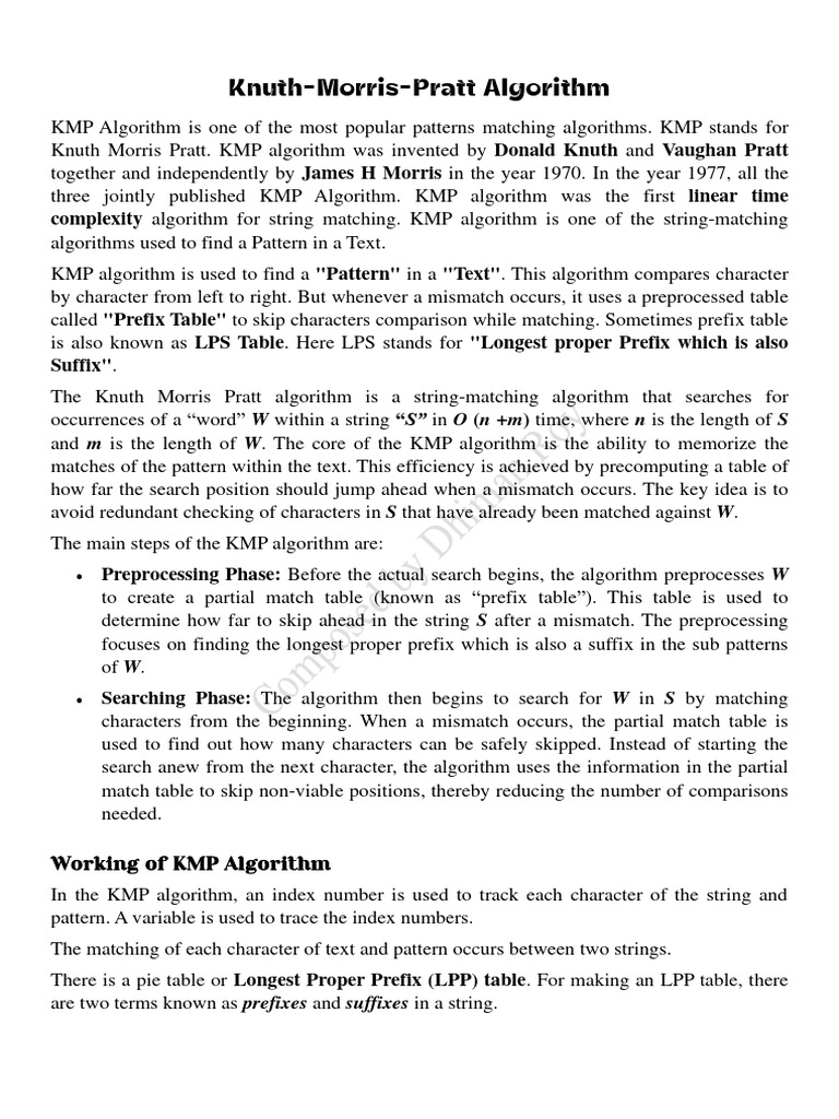 Knuth Morris Pratt Algorithm | PDF | Metalogic | Formalism (Deductive)
