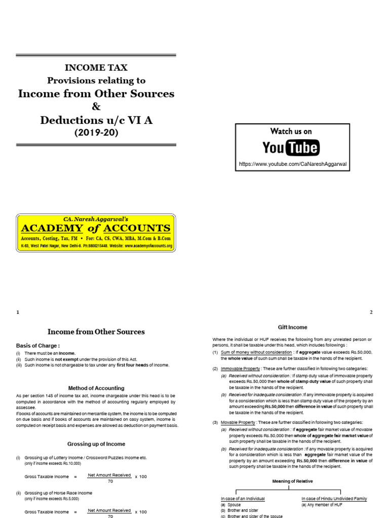 Income Tax Deductions & Other Sources | PDF | Tax Deduction | Life ...