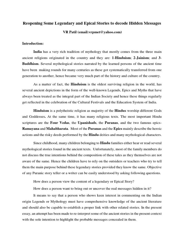 Reopening Some Legendary and Epical Stories to Decode Hidden Messages ...