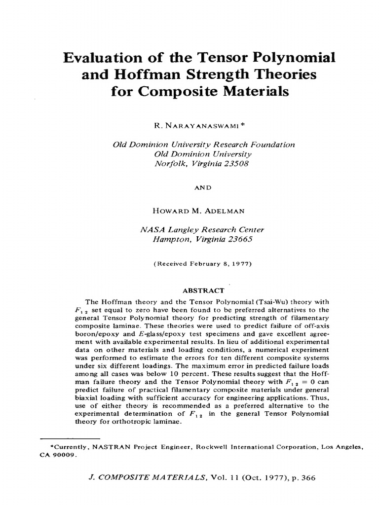 Composite Strength Theories Evaluation | PDF | Strength Of Materials | Stress (Mechanics)