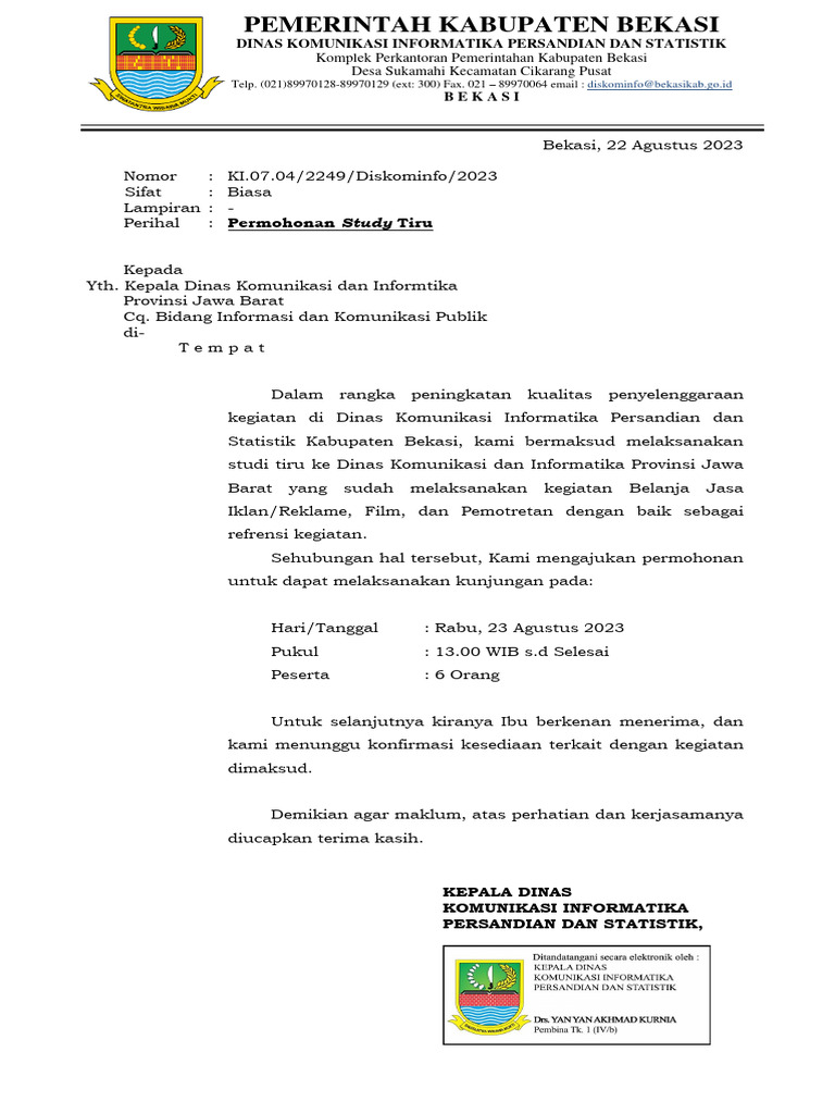 Permohonan Studi Tiru | PDF