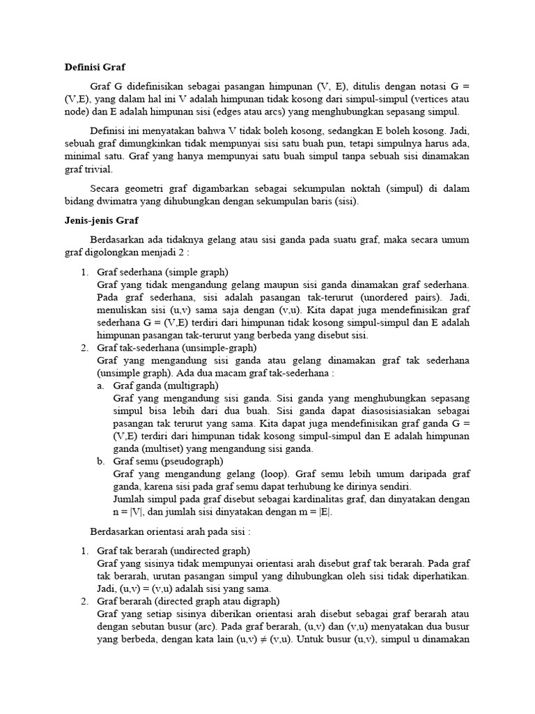 Definisi dan Jenis-Jenis Graf | PDF