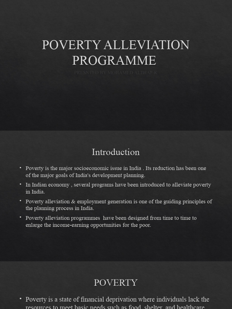 Poverty Alleviation Programme | PDF | Poverty | Poverty & Homelessness